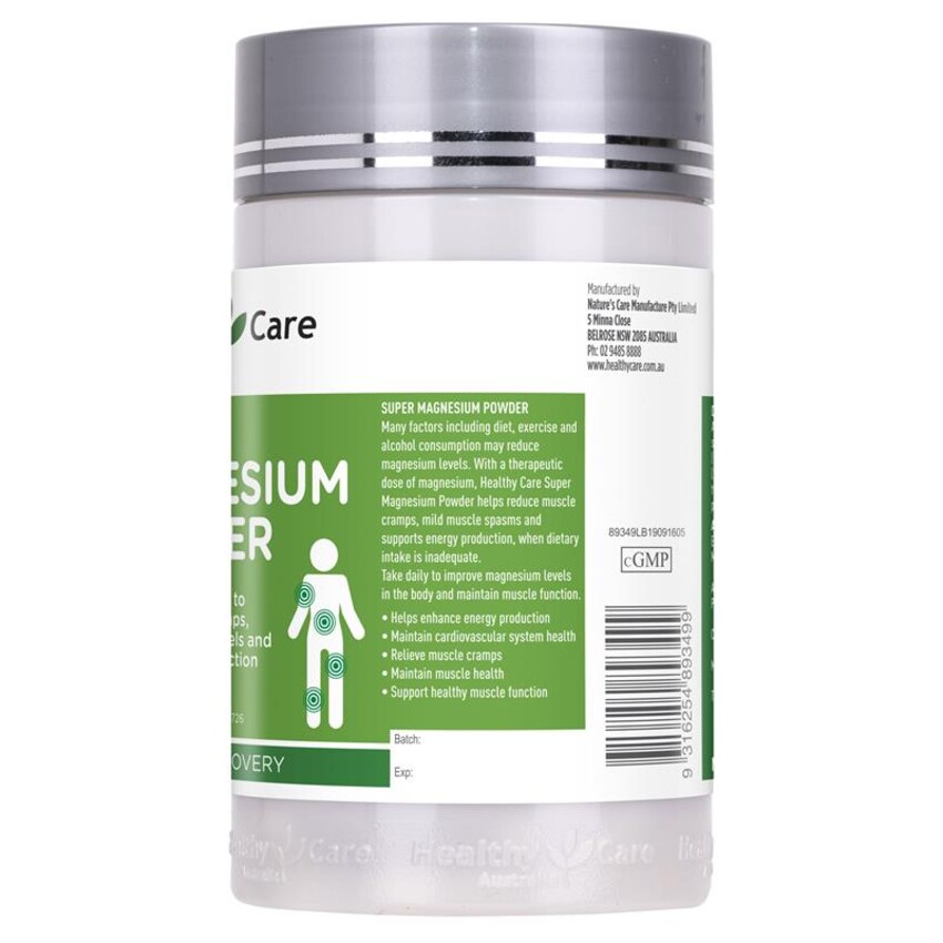 (PRE ORDER) Healthy Care Super Magnesium Powder 200g shelf life 2yrs
