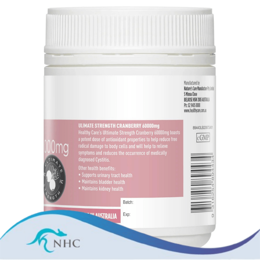 (PRE ORDER) Healthy Care Ultimate Strength Cranberry 60000mg 60 ...