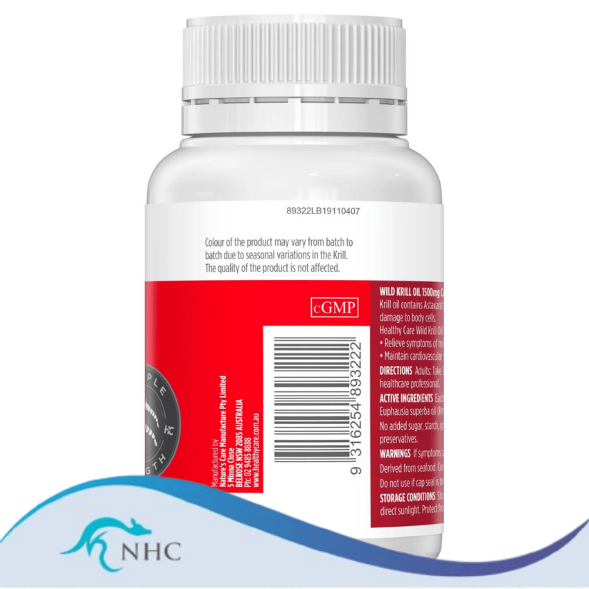 (PRE ORDER) Healthy Care Wild Krill Oil 1500mg 30 Soft Capsules shelf ...