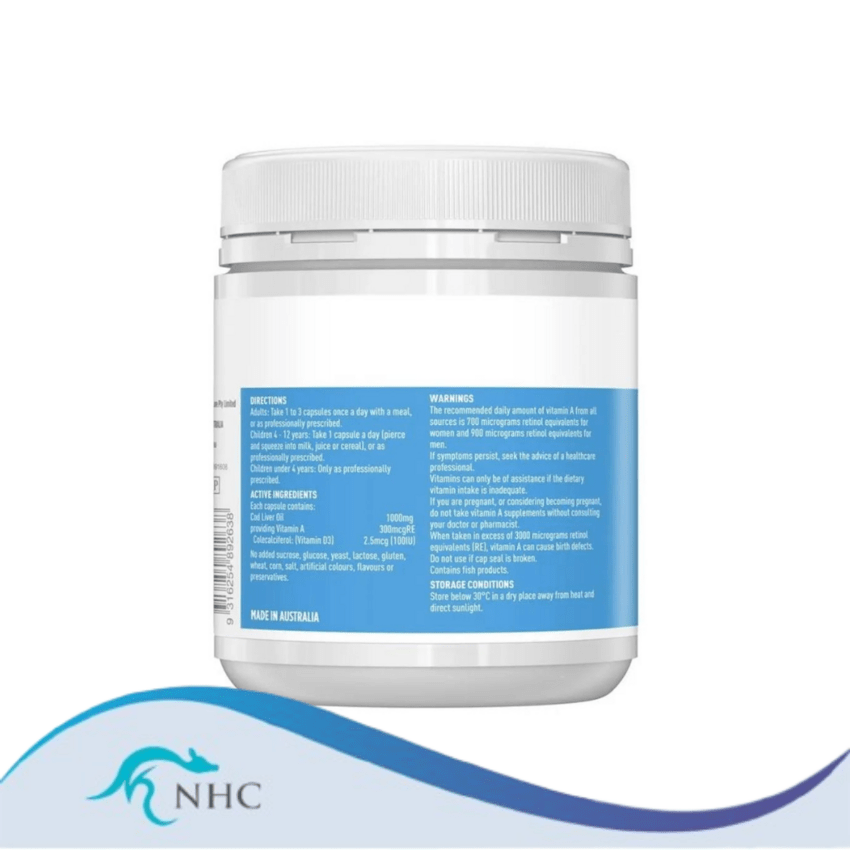 (PRE ORDER) Healthy Care Cod Liver Oil 1000mg 200 Softgel Capsules ...